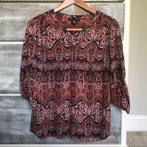 Sara Michelle | Tops | Sara Michelle Sheer Burnt Orange Top | Poshmark